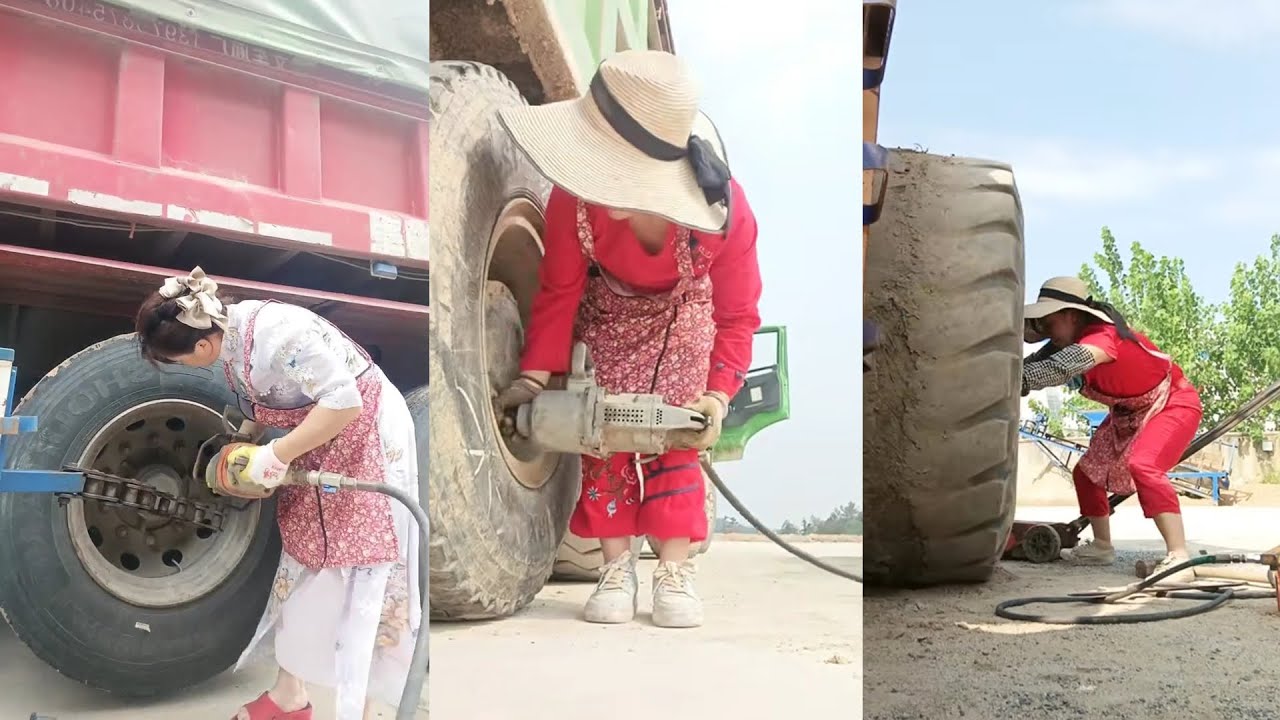 A Day in the Life of a Tire Repair Lady: Inspiring Work Passion - YouTube