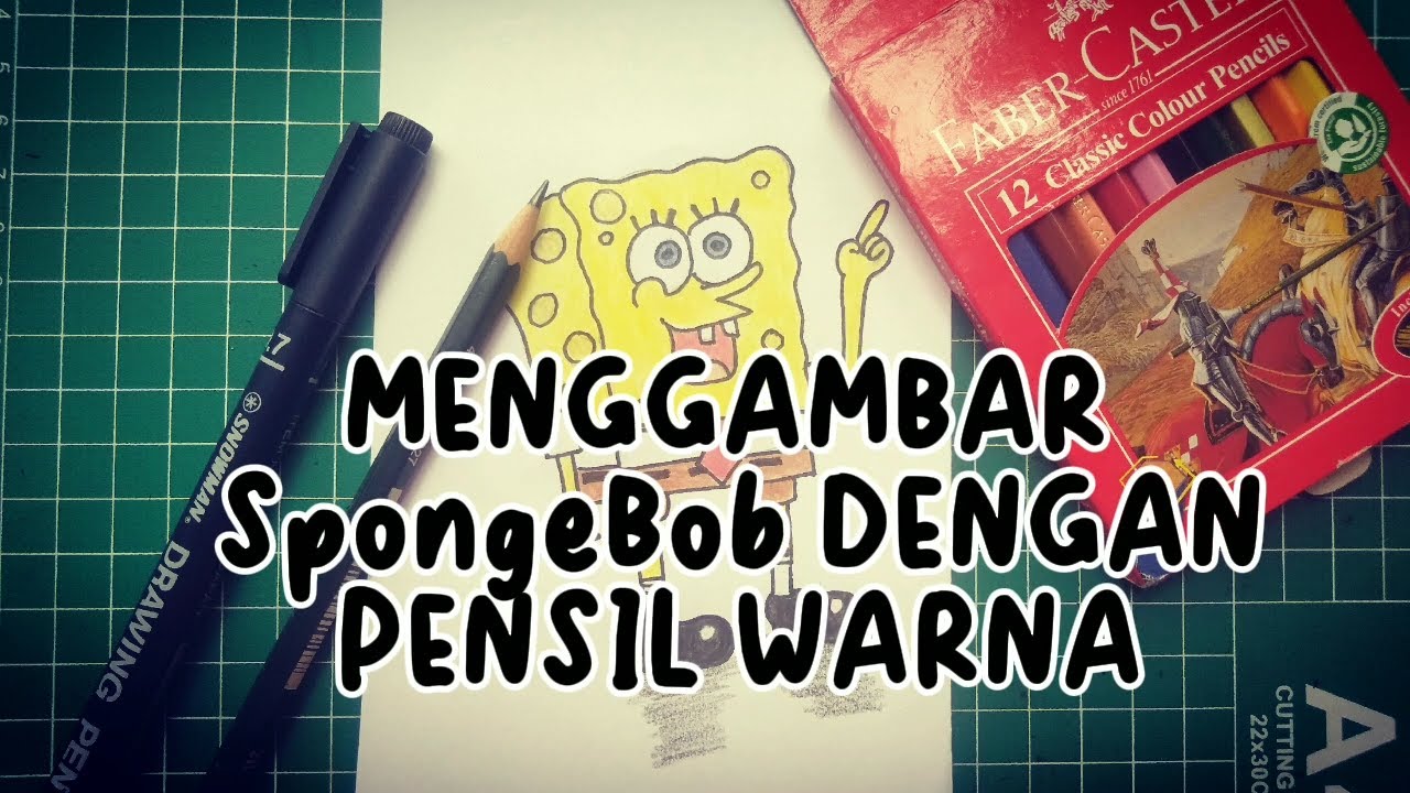 MENGGAMBAR SPONGEBOB MUDAH SIMPLE - YouTube