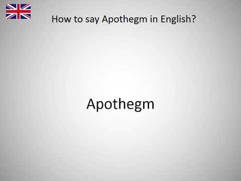 How to say Apothegm in English? - YouTube