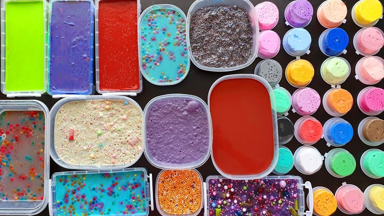 Slime Smoothie - Mixing Old Slime with Clay - Satisfying - YouTube