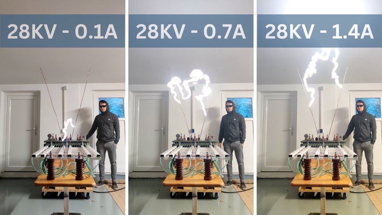 Electrical Arc Comparison - High Voltage Jacobs Ladder Discharge 28KV ...