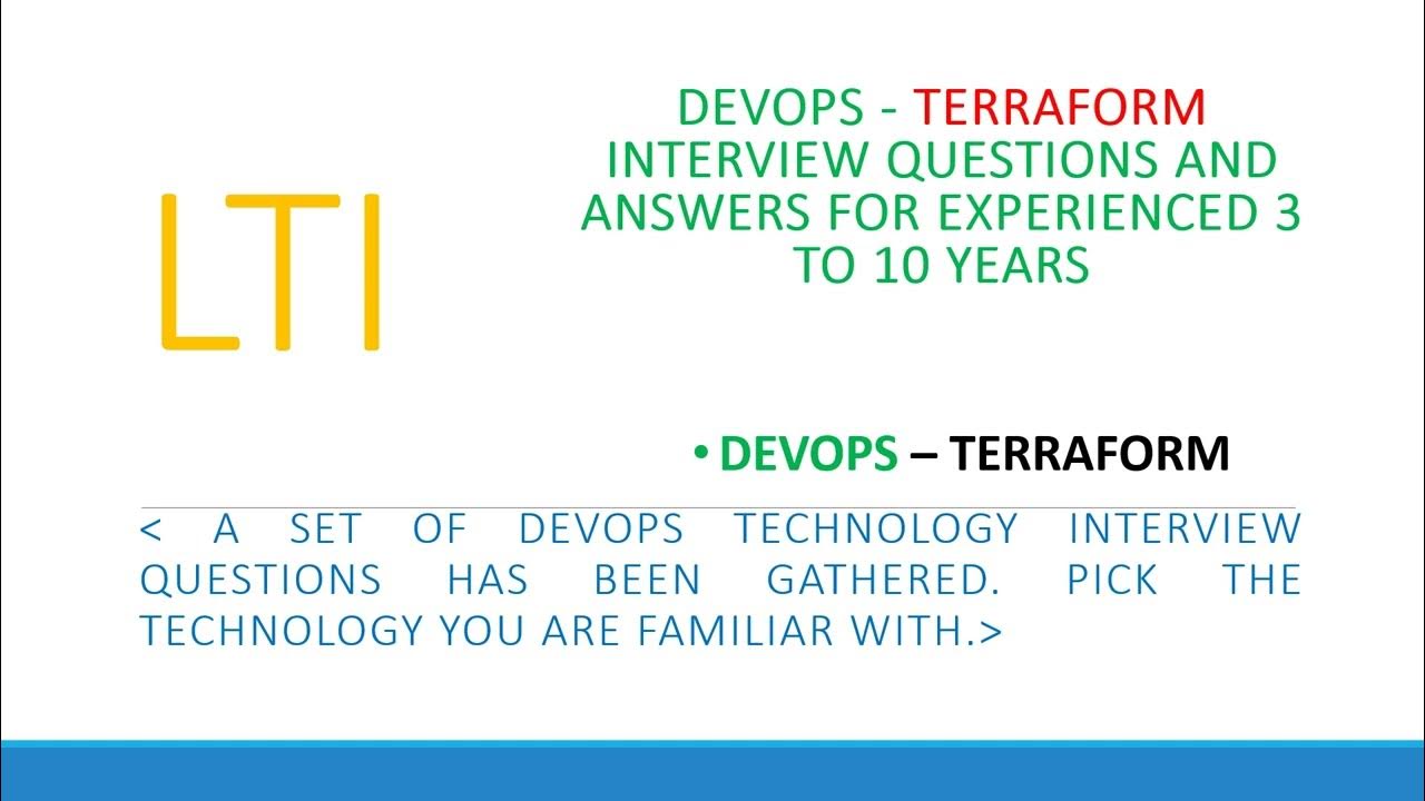 LTI Devops - Terraform Interview Questions and Answers for 3 to 10 yrs exp #devops #terraform ...