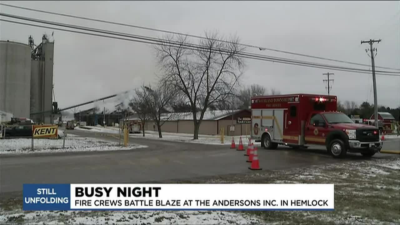 Massive Hemlock grain fire under investigation - YouTube