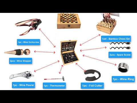 wine accessories set the video,Bronze Wooden Box Wine Accessories and ...