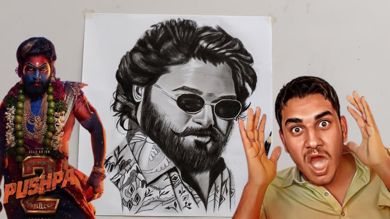 Pushpa Pencil Drawing | Allu Arjun Pencil Sketch | Pushpa 2 Drawing ...