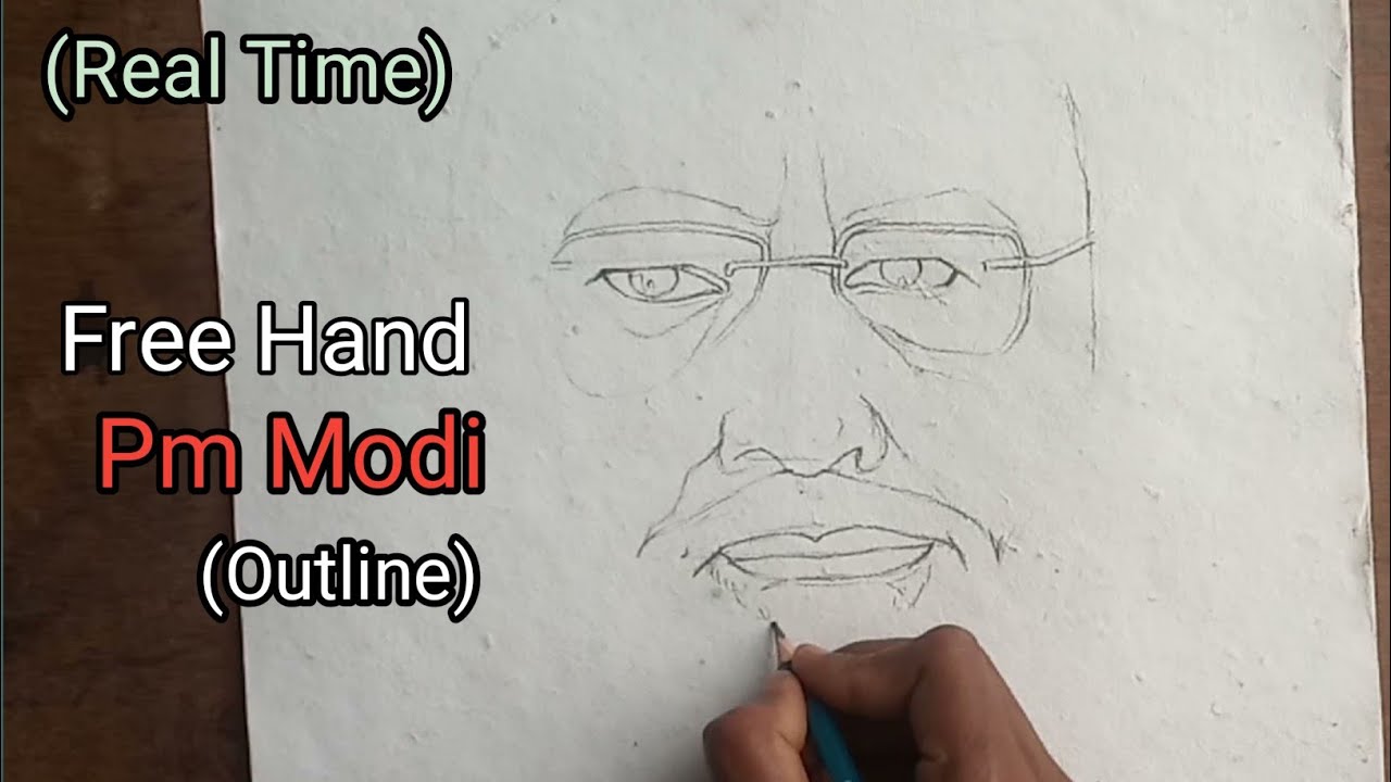 How To Easy Draw Pm Modi (Outline) || G art artist - YouTube