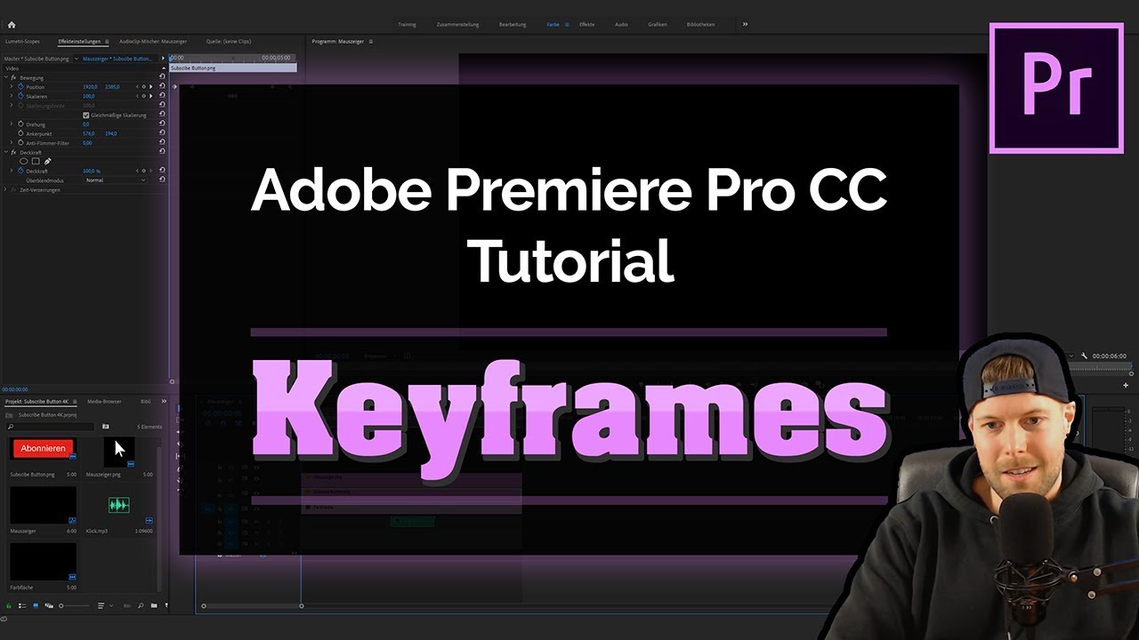 Adobe Premiere Pro CC 2019 | 4K Tutorial | Keyframes [Deutsch] - YouTube