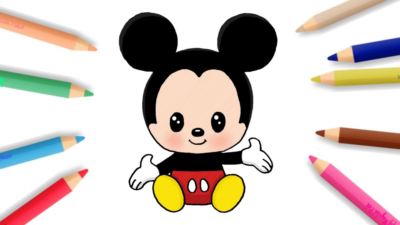 How to Draw Micky Mouse Easy Step-by-step | Micky Mouse Drawing ...