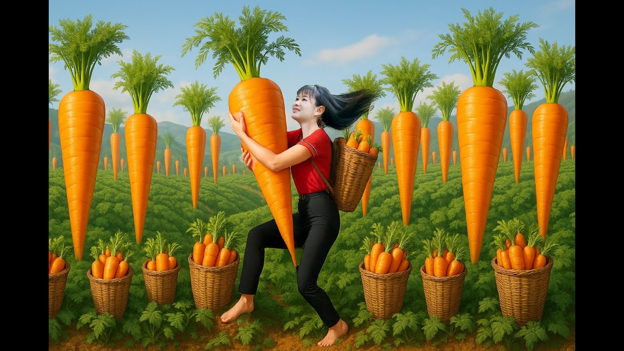 🛑 Live | Massive Harvesting Tons of Biggest Carrots to Sell | Outdoor ...