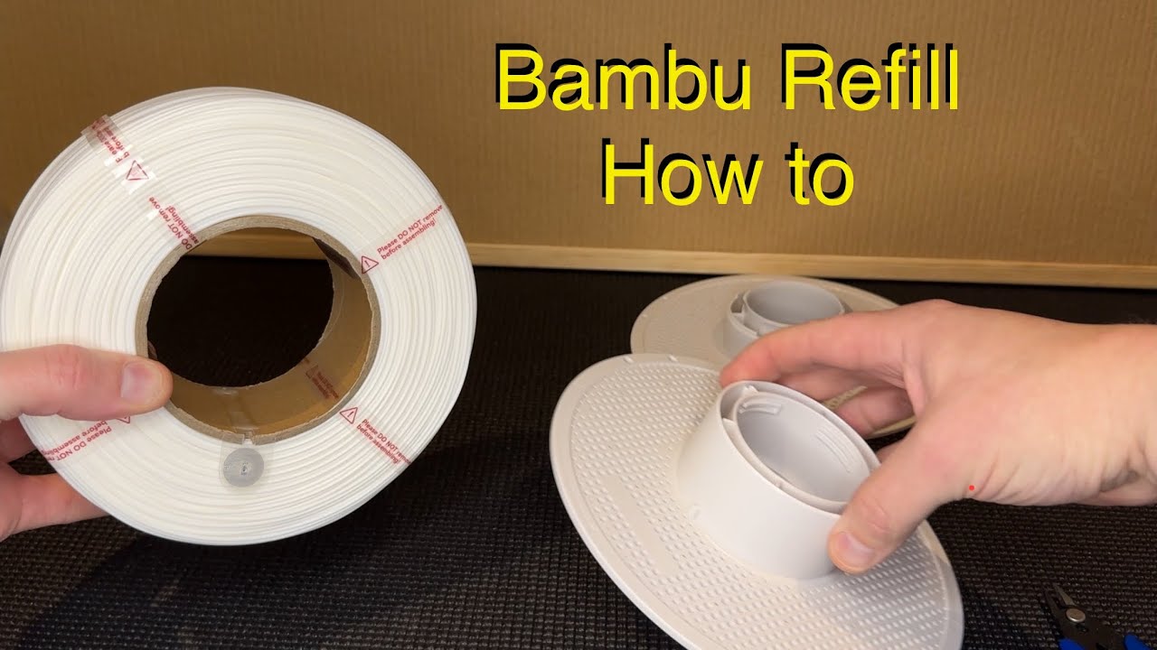 How to correctly install a refill onto a bambulab reusable spool - YouTube