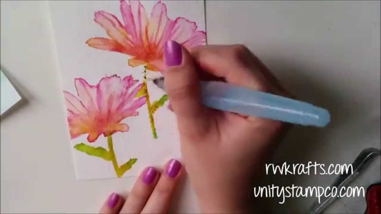 Quick Tip - Watercolor with Rubber Stamps - YouTube