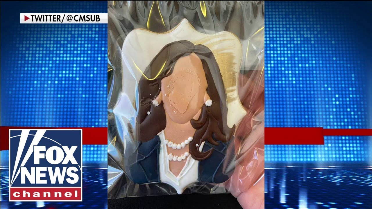 Vice President mocked for handing out 'Kamala cookies' to press - YouTube