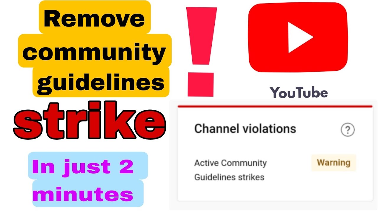 how to remove community guidelines strike on youtube | कम्युनिटी ...