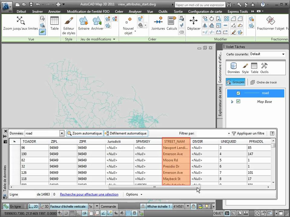 AutoCAD Map 3D 2011 - Voir attributs - YouTube