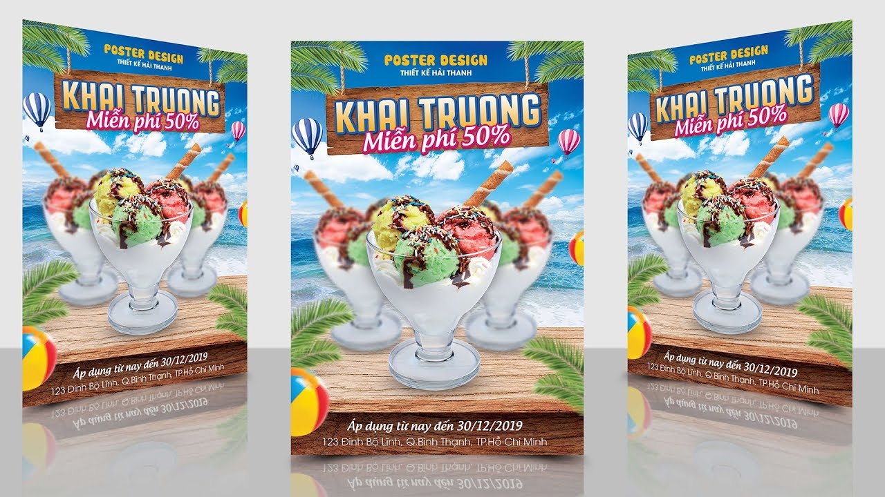 Hướng dẫn thiết kế Poster Kem bằng Photoshop | Hải Thanh Design - YouTube