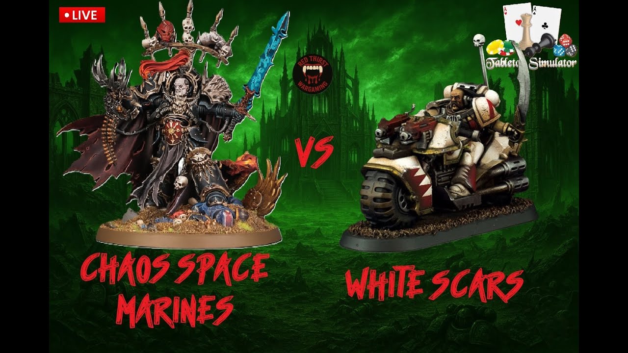 Chaos Space Marines vs White Scars! Warhammer 40k Tabletop Simulator ...