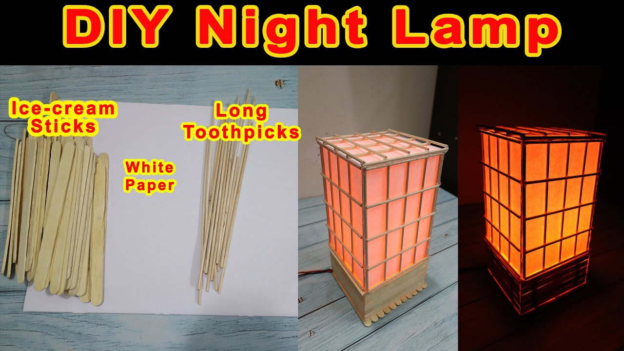 Beautiful Craft Idea Chinese Style Night Lamp with Ice Cream Stick and ...