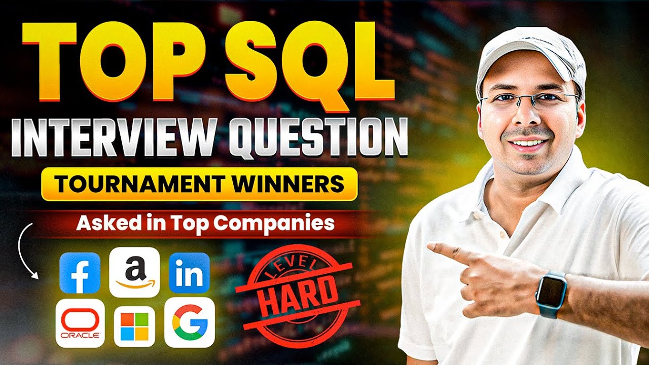 SQL Interview Q&A | HARD SQL Question on Window Functions - Tournament ...