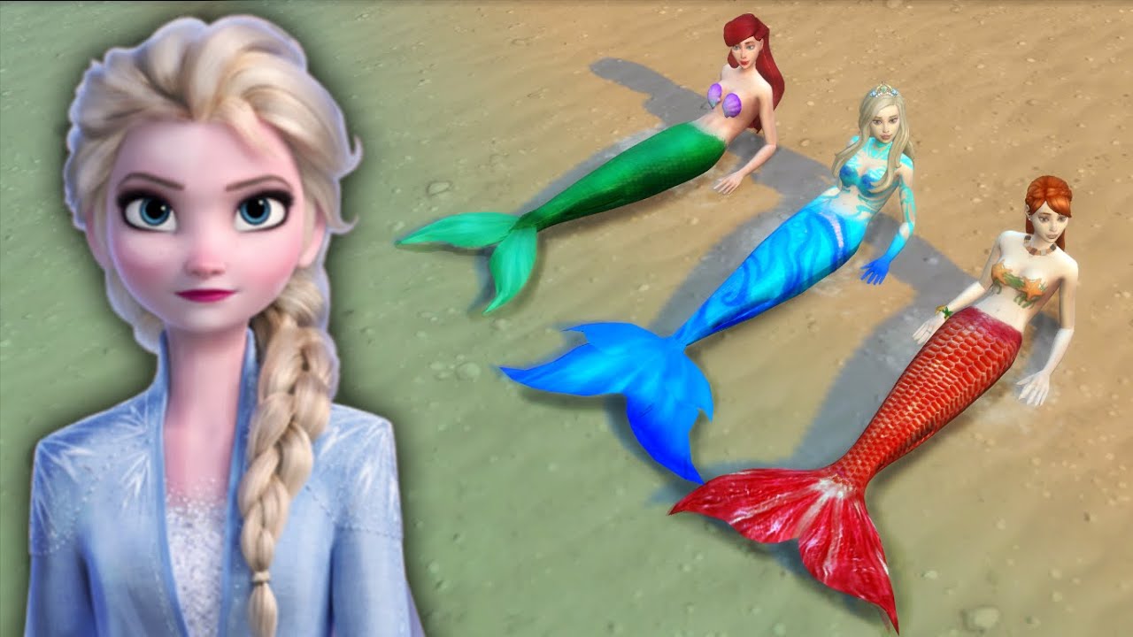 Ariel Little Mermaid & Elsa Frozen - Anna powers - Lake swimming | The ...