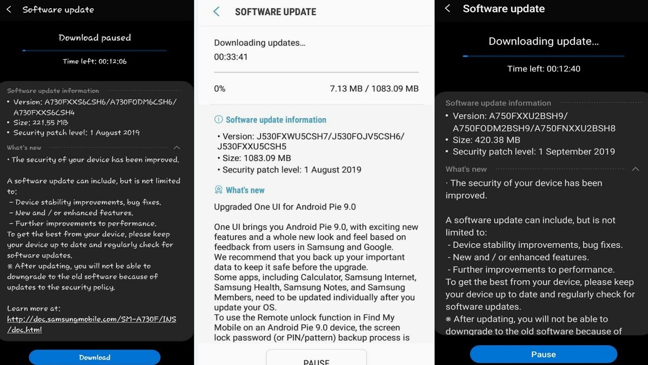 Samsung phone got the new FOTA update | Android pie released - YouTube