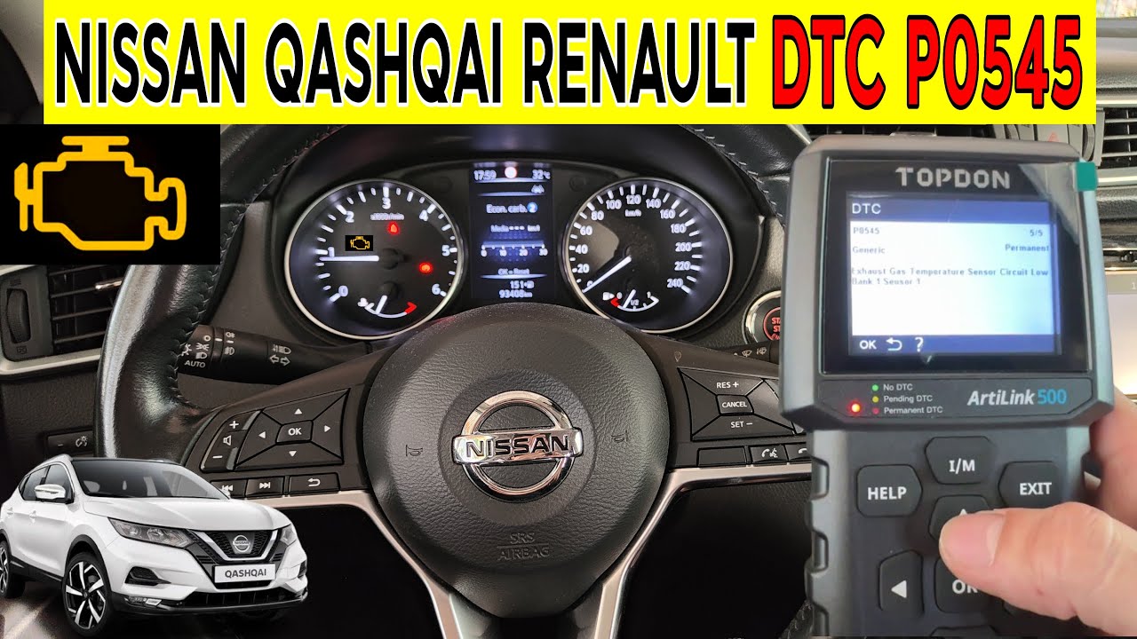 Nissan Qashqai Errore P0545 Exhaust Gas Temperature Sensor Circuit Low ...