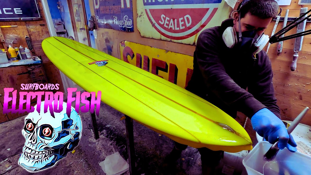 Neon Triple Stringer Longboard Tint. Hotcoat - Glass Leash Loop - Fluro ...