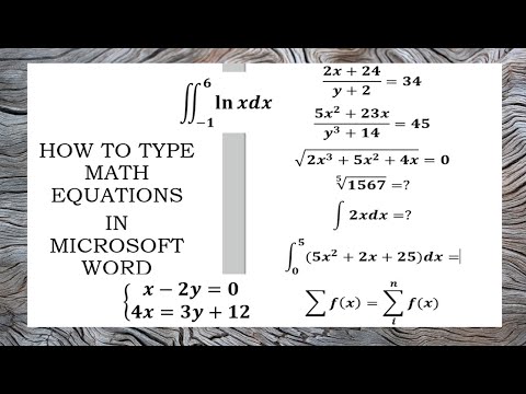 TYPING MATHEMATICAL EQUATIONS IN MICROSOFT WORD - YouTube