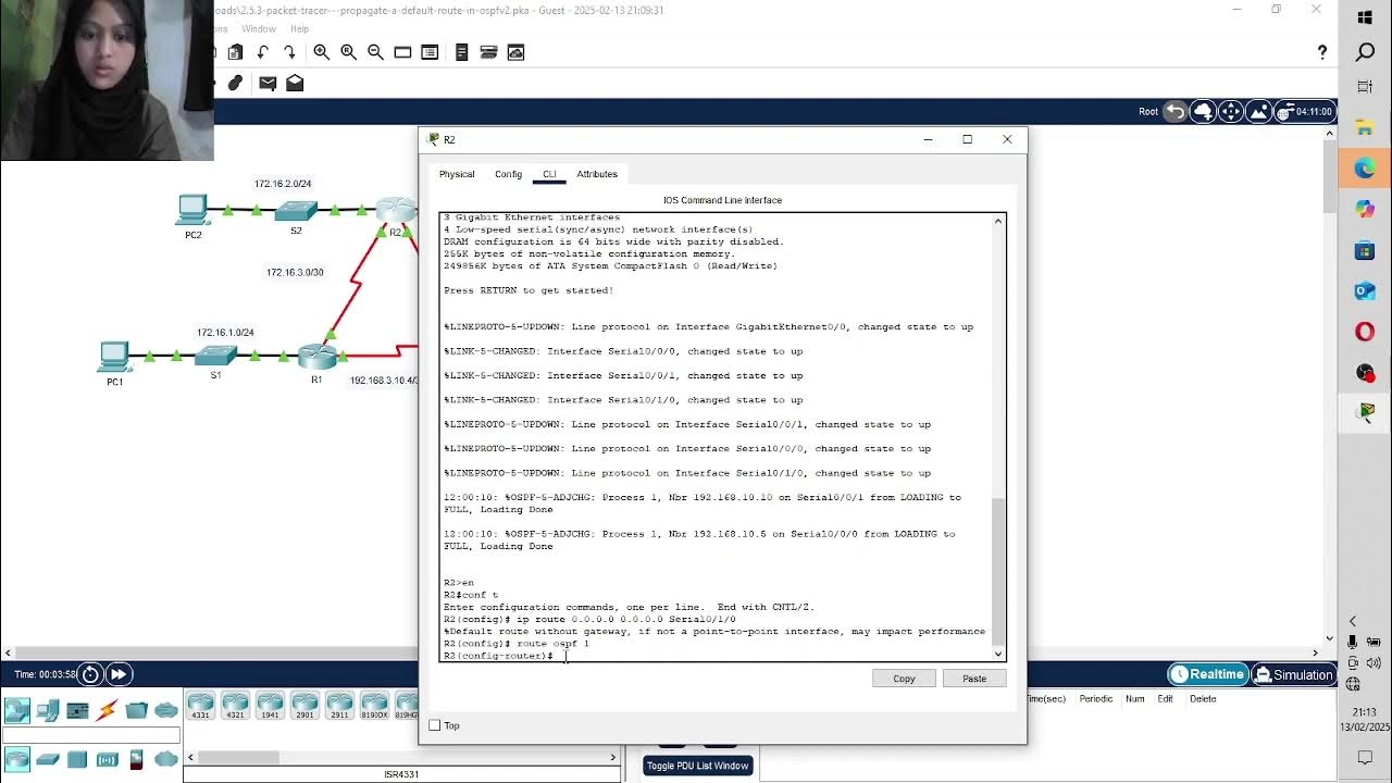 2. 5. 3 Packet Tracer - Propagate a Default Route in OSPFv2 - YouTube