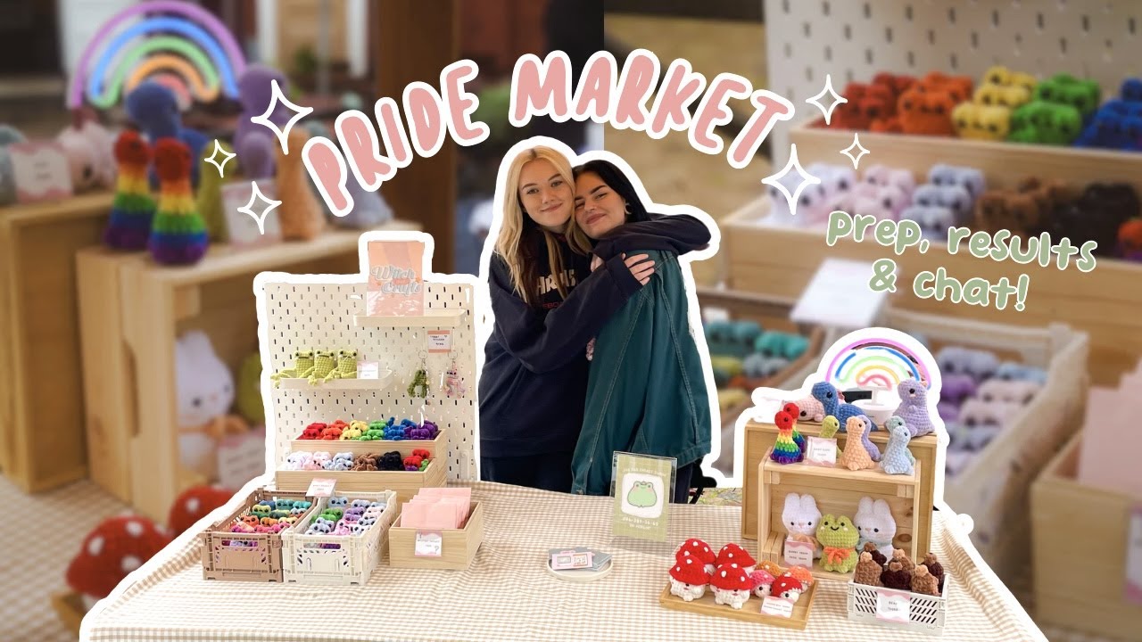 crochet market vlog!💖 // best selling items, results & market prepping🐸 ...