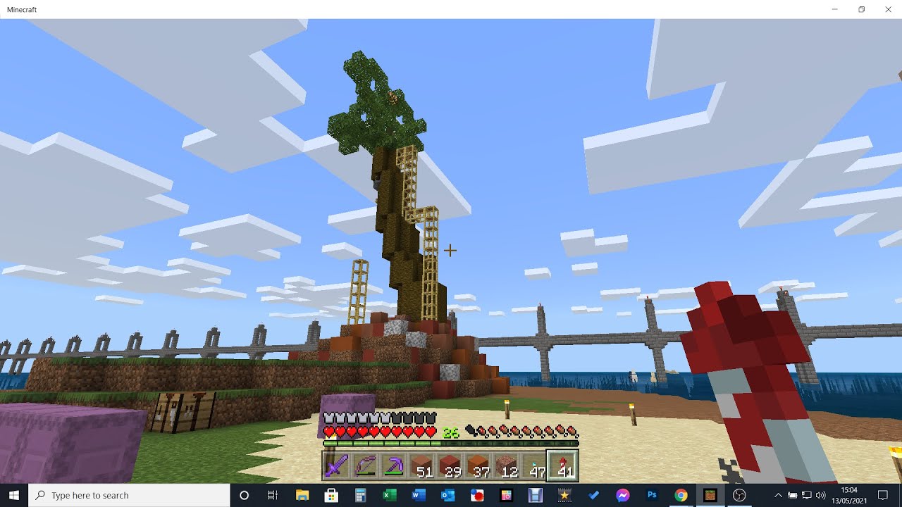 Lets build the Palm Tree and cove - CJSGOOSE Live stream 45 Survival ...