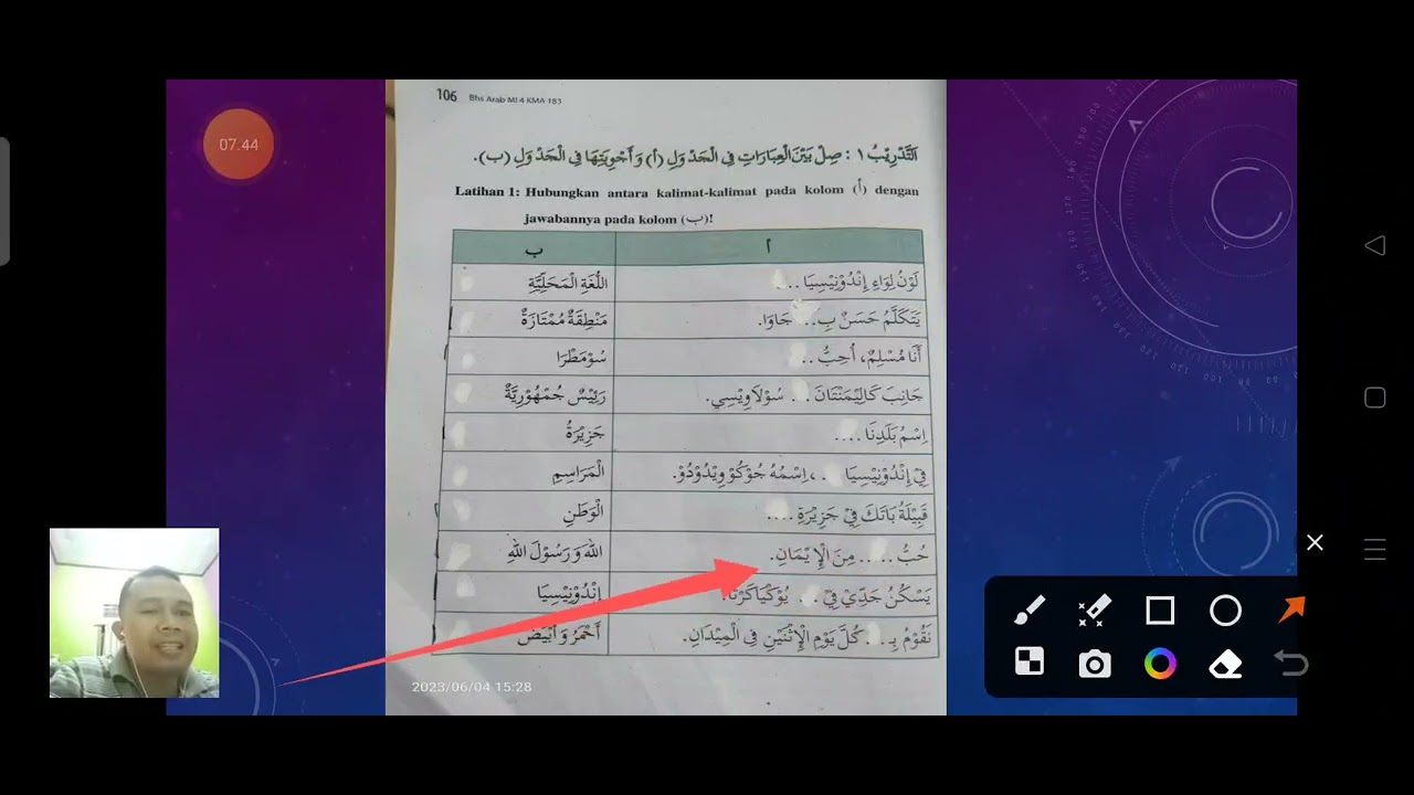 Bahasa Arab Kelas 4. Materi Fil Baiti (Di rumah) dan Uhibbu Indunisiya ...