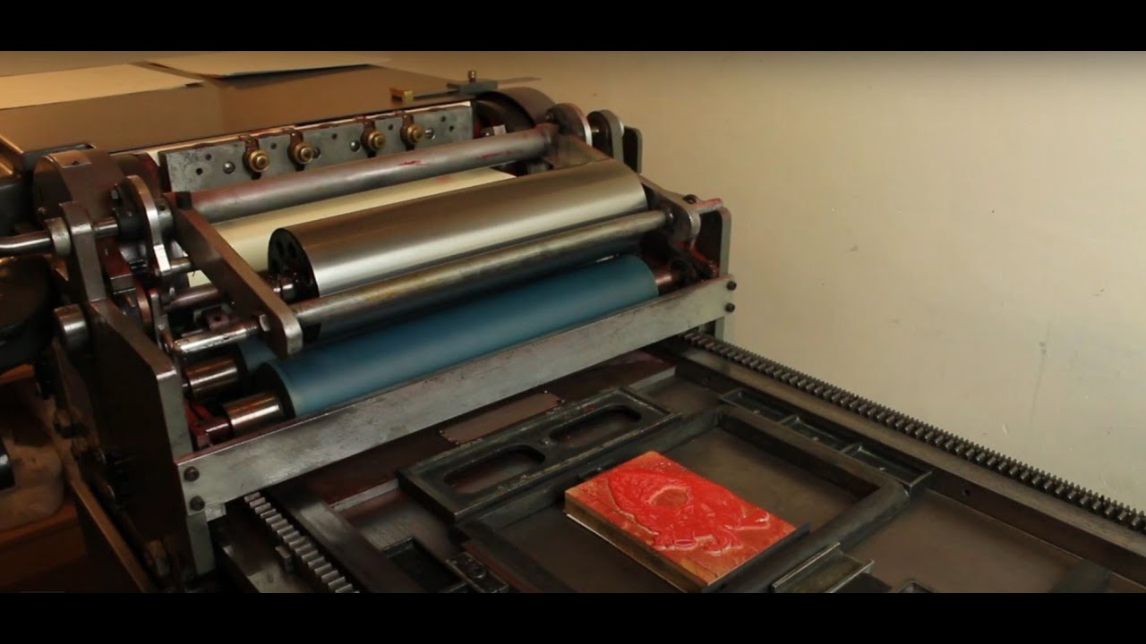 Block Printing on a Proofing Press - YouTube