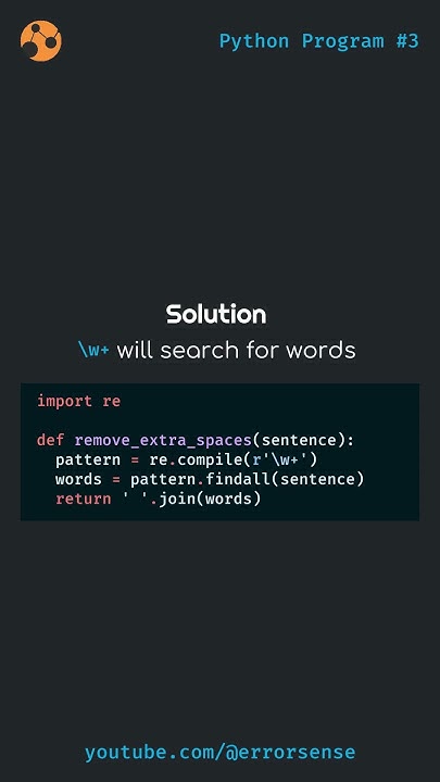 How To Remove Extra Spaces From Sentence In Python Coding Code Pythontricks 