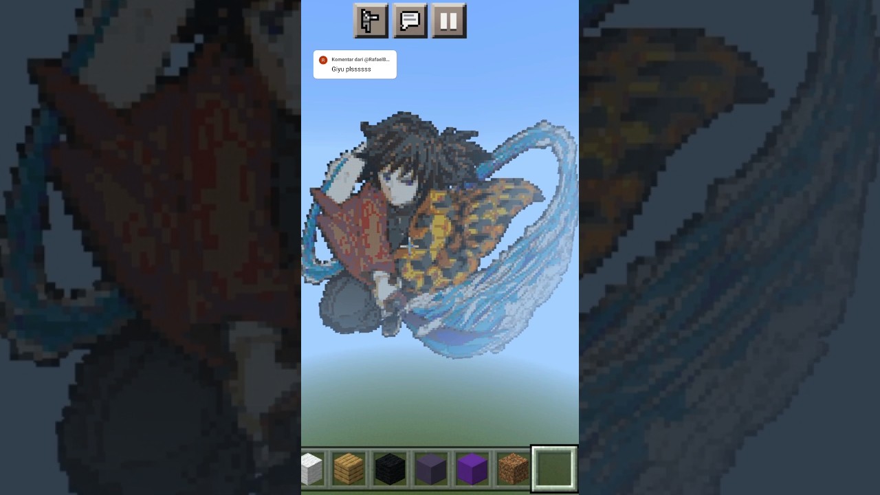 Membuat pixel art [GIYU] request Subscriber (part 15) #anime #pixelart ...