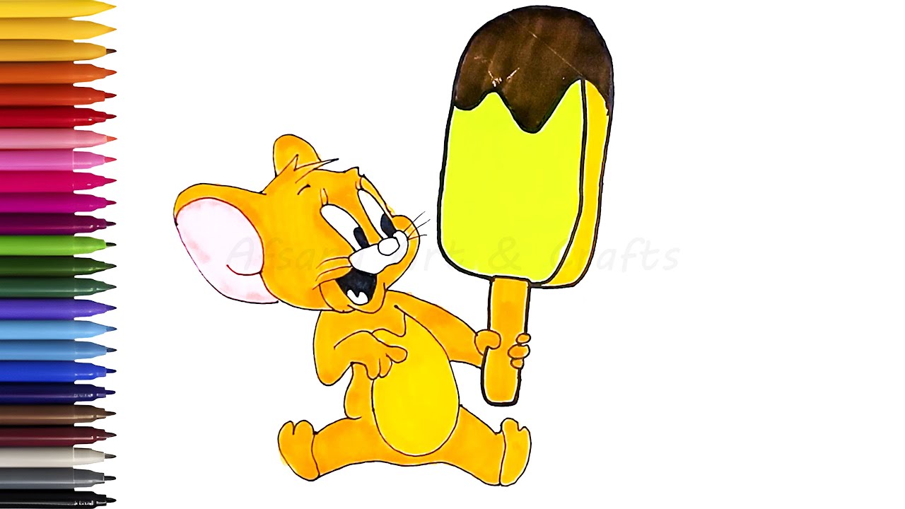 Let's Draw Jerry from Tom & Jerry Cartoon - How to Draw Jerry - YouTube
