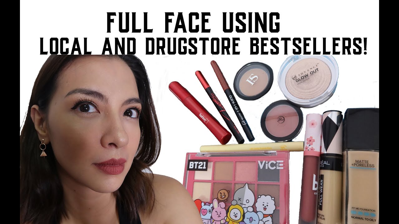 FULL MAKE UP WITH LOCAL AND DRUGSTORE BRANDS - YouTube