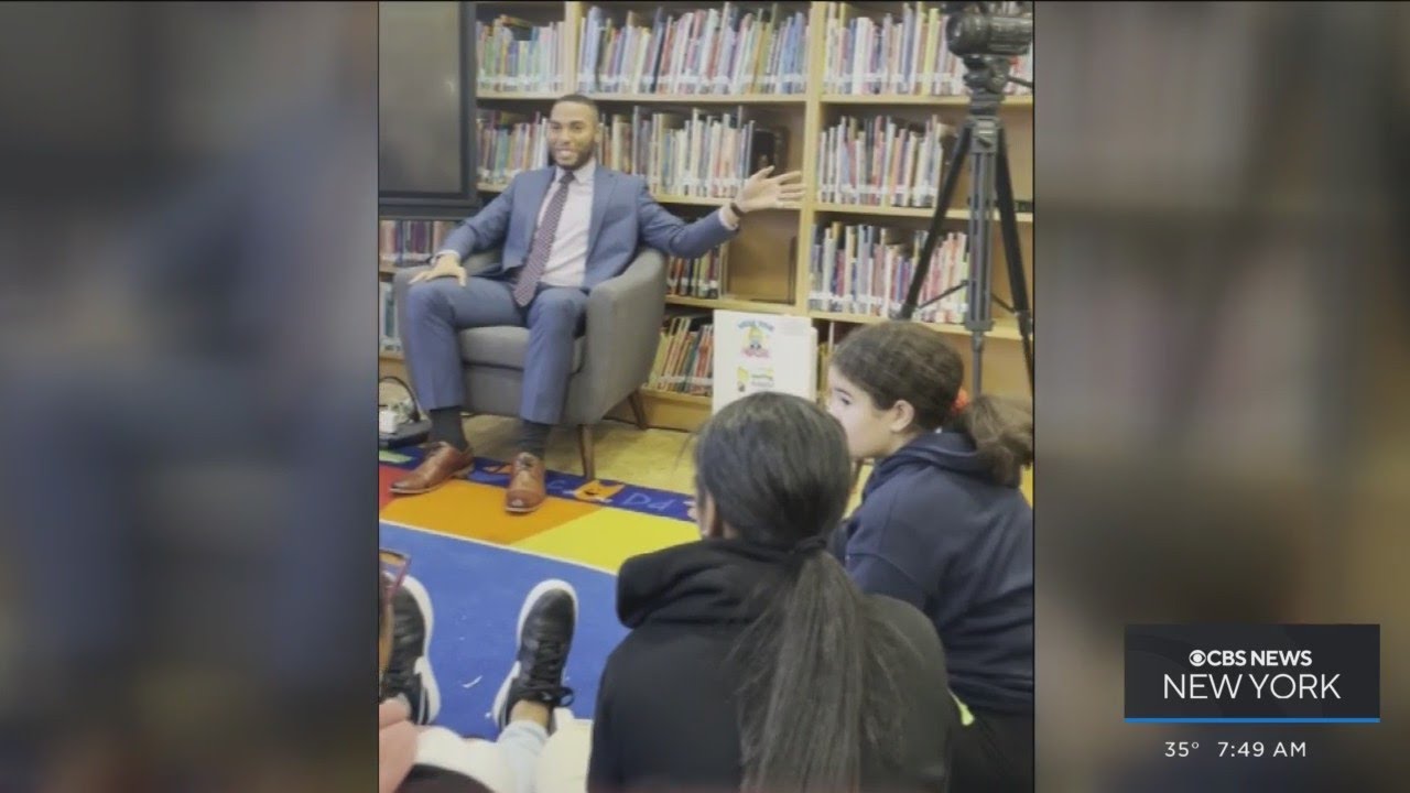 CBS2's Elijah Westbrook speaks to students at P.S. 28 for career week ...