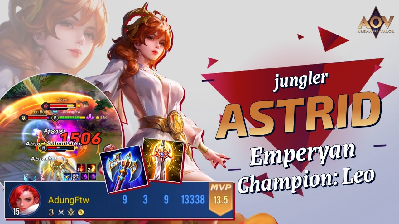 Astrid Emperyan Champion: Leo Skin Gameplay Arena Of Valor | AOV | ROV ...
