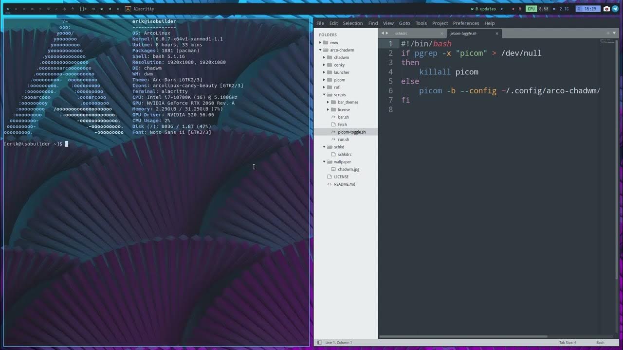 ArcoLinux : 3092 Chadwm - overview of all the files and folders - YouTube