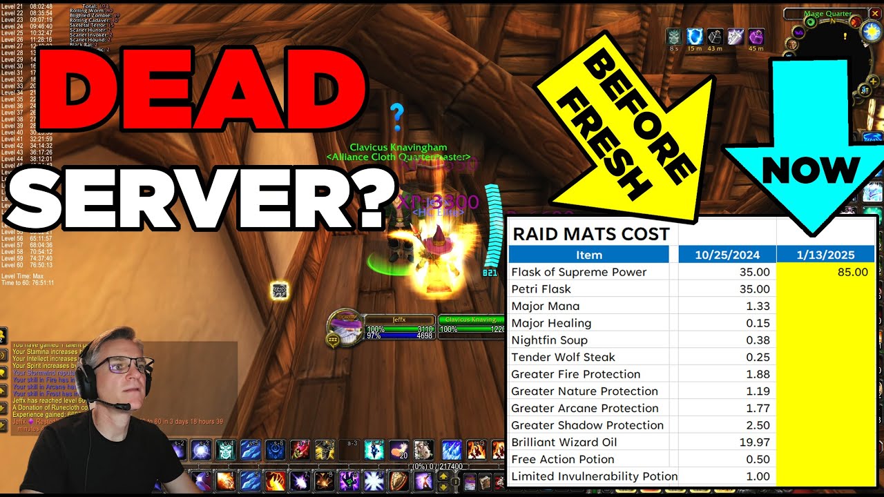 Hitting 60 on a Dead Server | WoW Hardcore Fresh Aftermath - YouTube