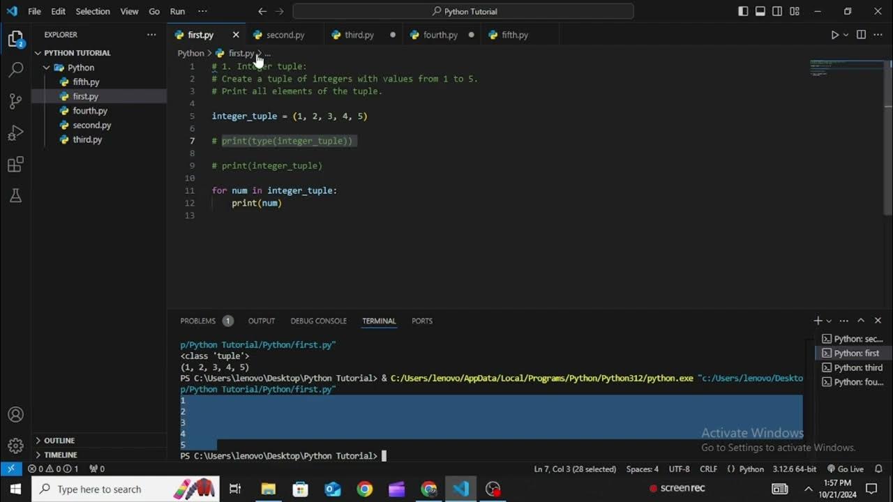 Python Tuple Task - YouTube