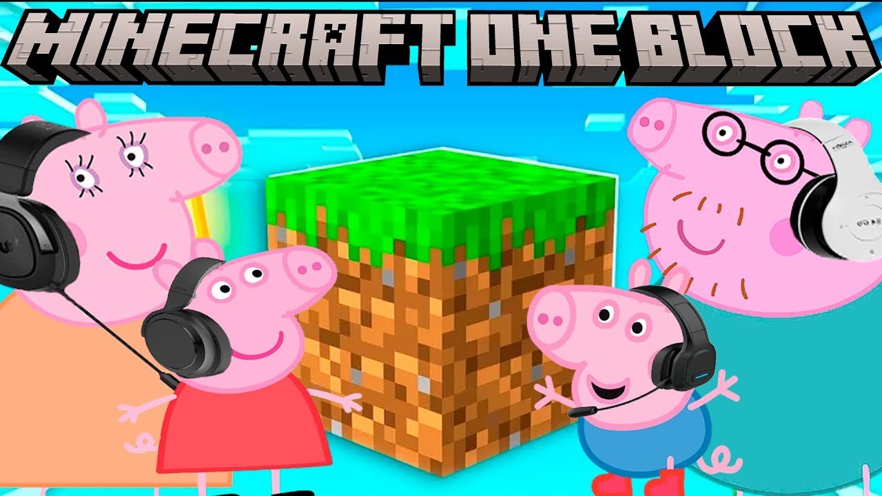 Peppa Pig Juega Minecraft Un Bloque - YouTube