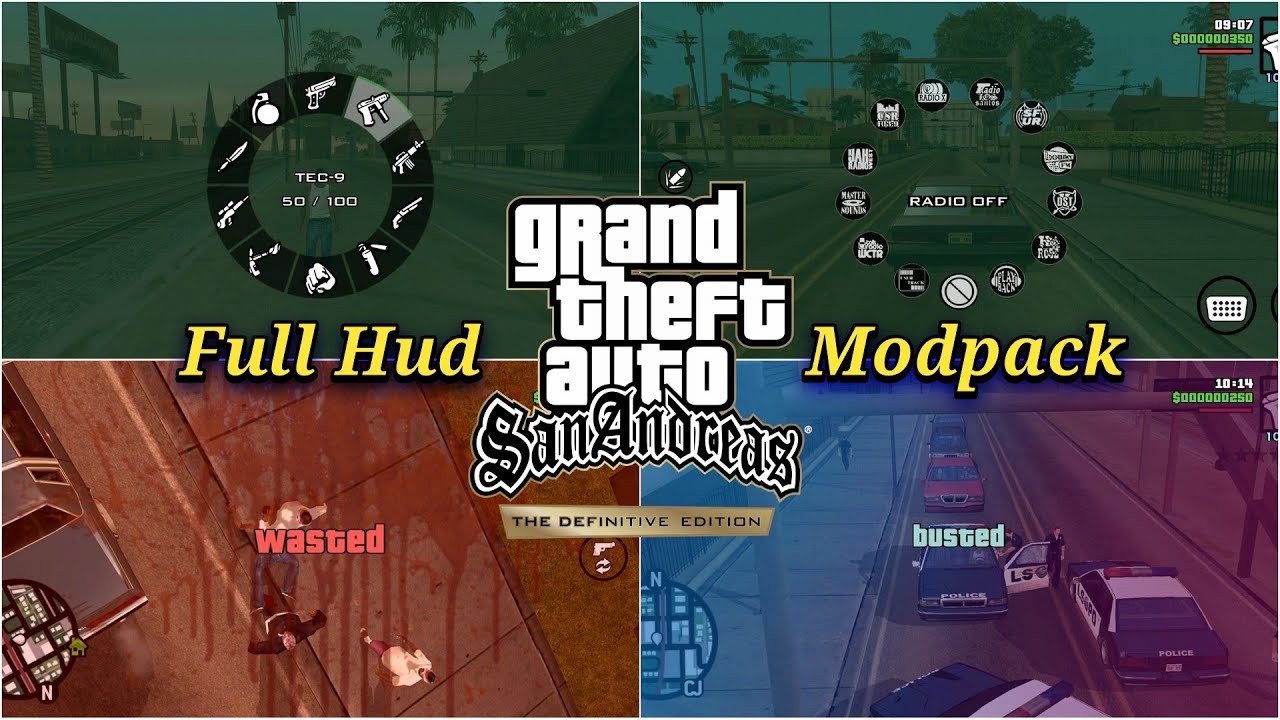 Definitive Edition Full Hud Modpack in GTA SA Android - YouTube