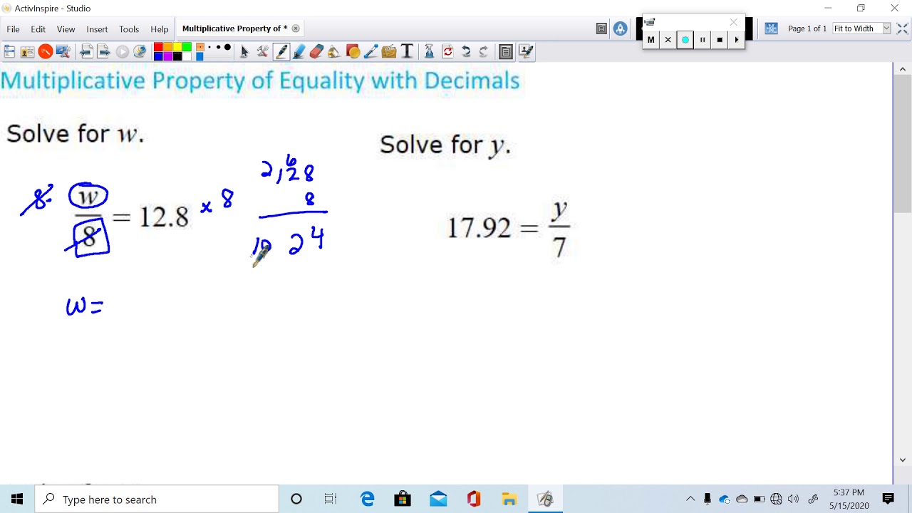 Multiplication Property Of Equality
