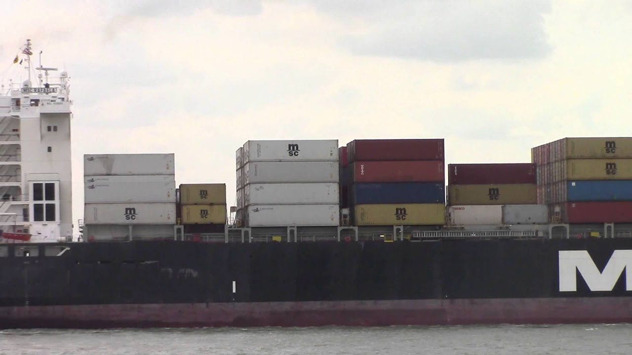 Container Ship MSC RAFAELA inbound into Felixstowe, UK (June 24, 2015 ...