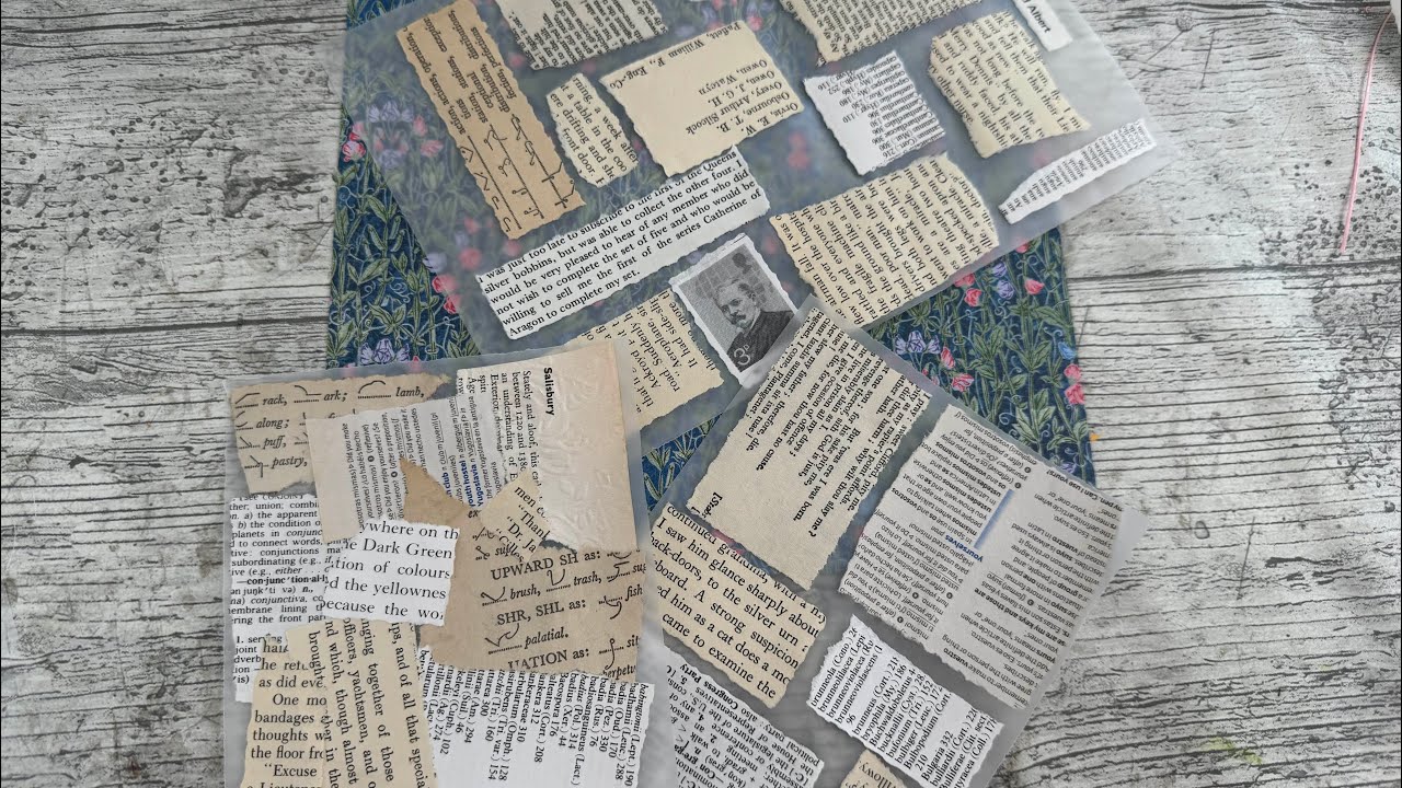 Using up book pages Grungy vellum fun - YouTube