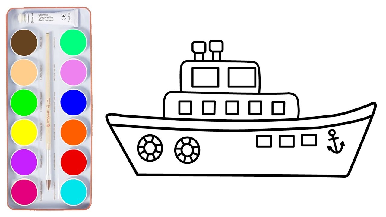 How to Draw Ship - Coloring Pages for Kids - Coloring Book for Kids ...