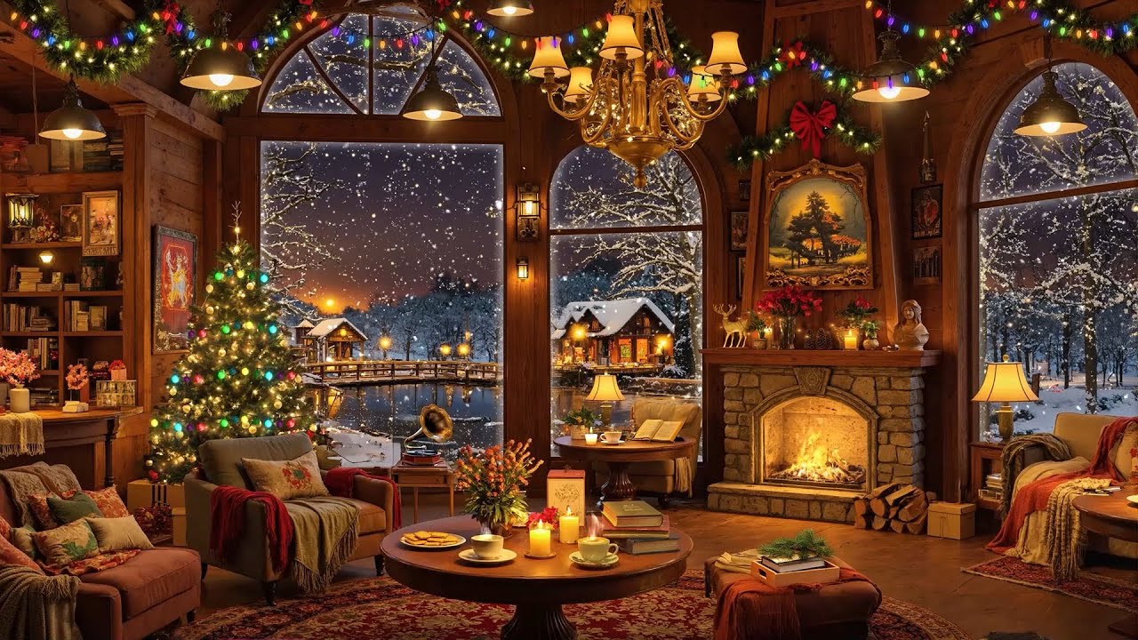 Soothing Christmas Jazz Music ️ Cozy Winter Ambience & Warm Fireplace ...