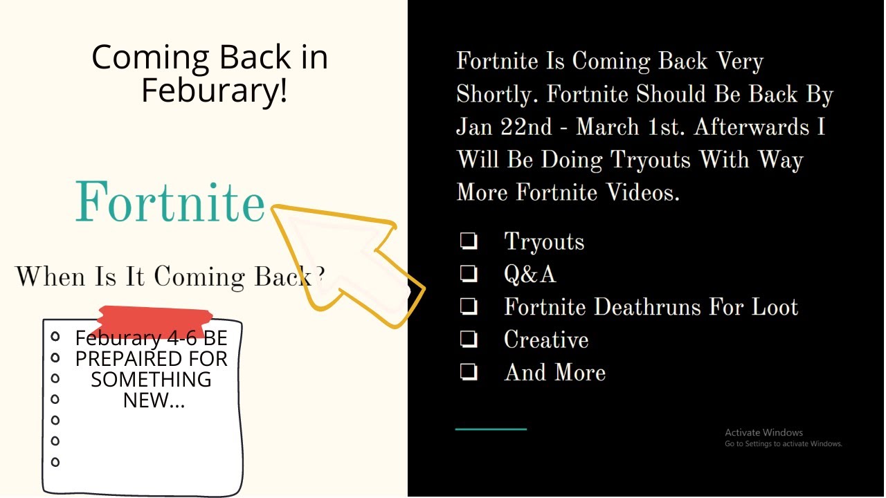 Welcome Back.... Fortnite - YouTube