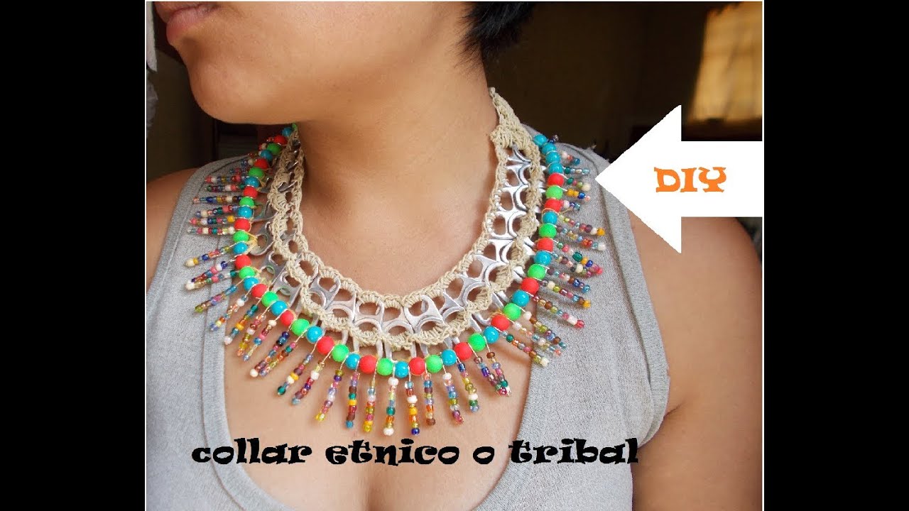 collar etnico o tribal RECICLADO con anillas - YouTube
